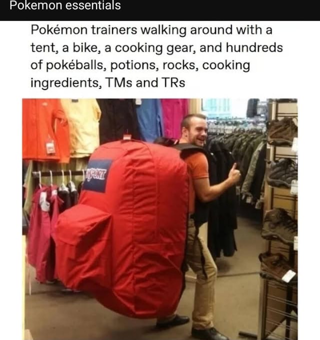 Pokemon essentials Pokemon trainers walking around with a tent, a bike ...