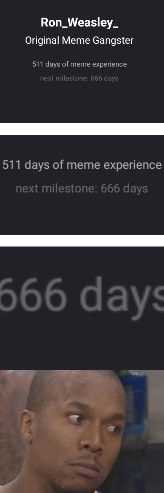 Ron_WeasIey_ Original Meme Gangster 511 days of meme experience 511 ...