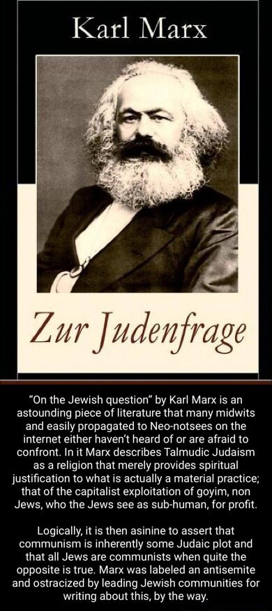 Karl Marx Zur Judenfrage "On the Jewish question" by Karl Marx is an ...