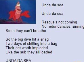 Unda da sea Unda da sea Rescue's not coming No redundancies running ...