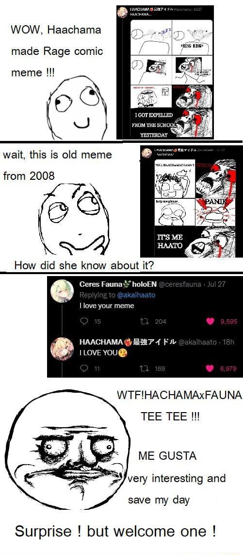 WOW, Haachama made Rage comic meme wait, this is old meme from 2008 How ...