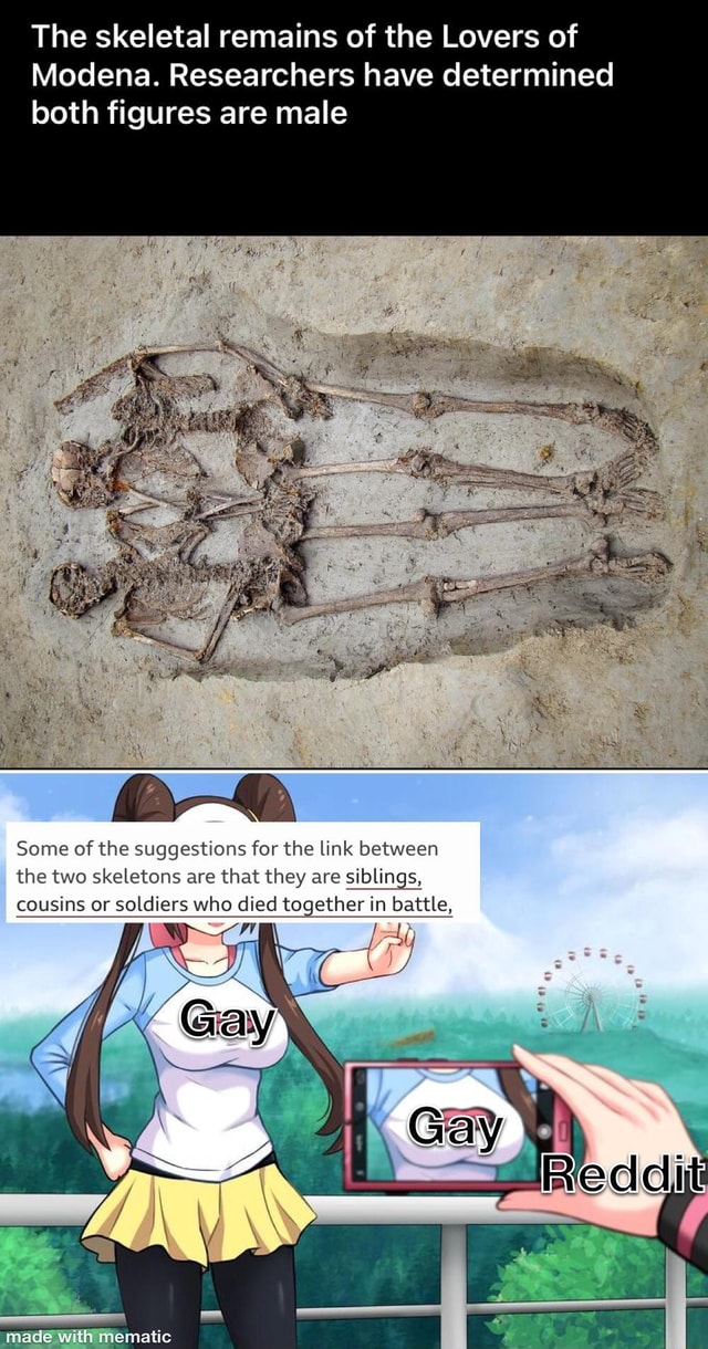 The skeletal remains of the Lovers of Modena. Researchers have ...