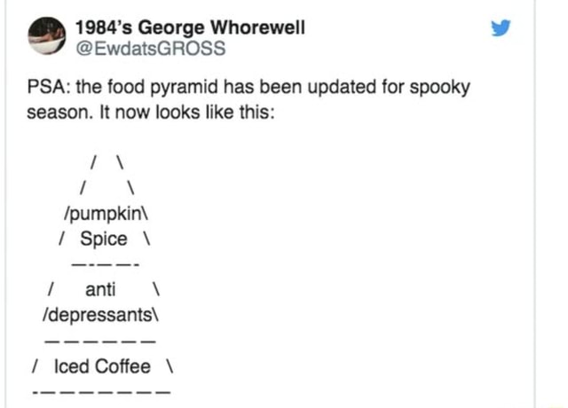 PSA: the food pyramid has been updated for spooky season. It now looks ...