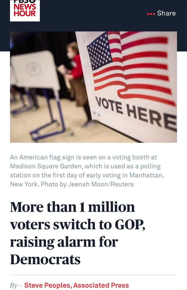 An American flag sign is seen on a voting booth at Madison Square ...