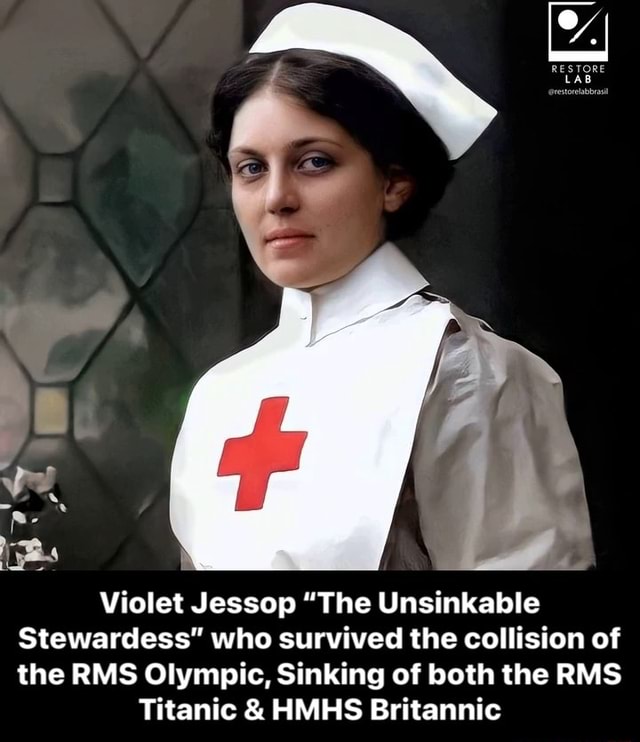 Violet Jessop "The Unsinkable Stewardess" who survived the collision of ...