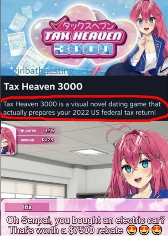 Tax Heaven 3000 Tax Heaven 3000 is a visual novel dating game that ...