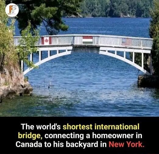 The world's shortest international bridge, connecting a homeowner in ...