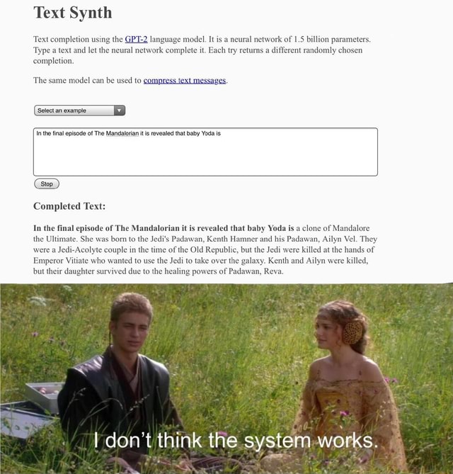 Text Synth Text completion using the GPT-2 language model. It is a ...