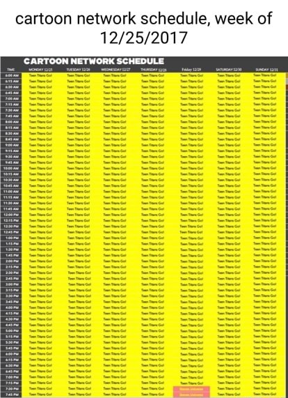 Cartoon network schedule, week of CARTOON NETWORK SCHEQULE, - iFunny
