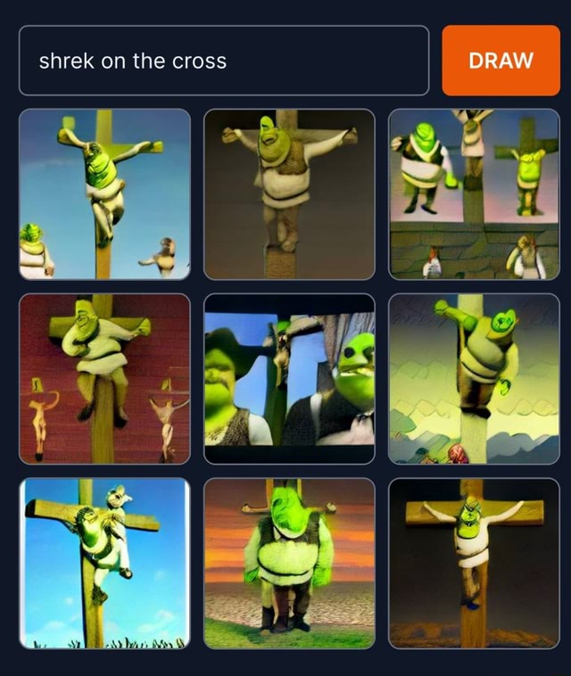 Shrek on the cross - iFunny