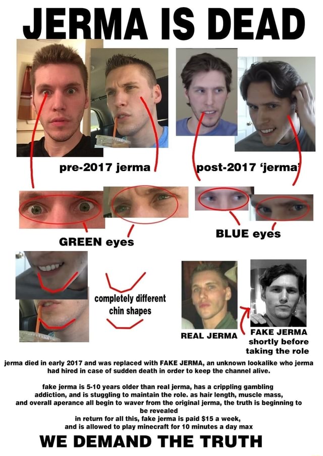 JERMA IS DEAD ost-2017 'jerma BLUE eyes pre-2017 jerma GREEN eyes I ...