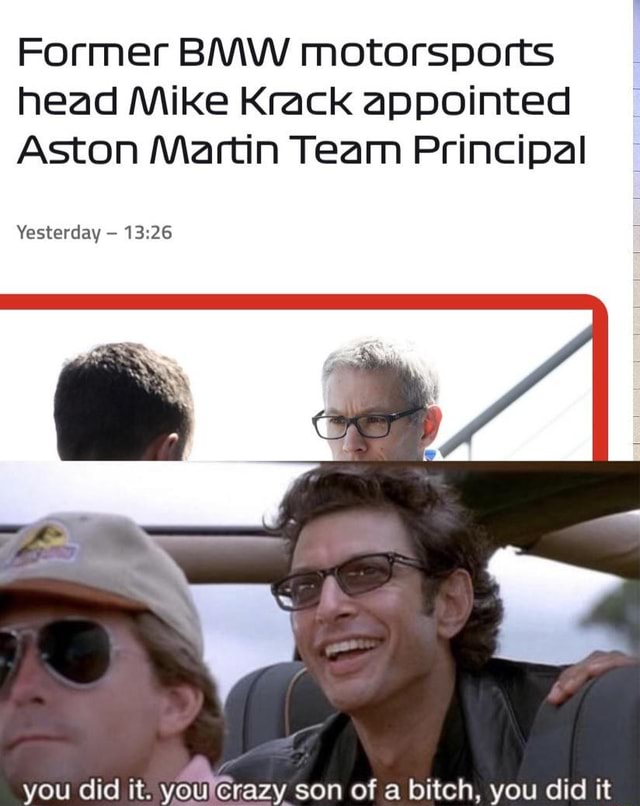 Former BMW motorsports head Mike Krack appointed Aston Martin Team ...