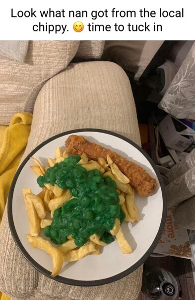 Look what nan got from the local chippy. time to tuck in - iFunny