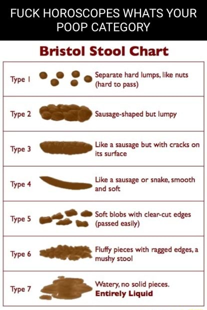 FUCK HOROSCOPES WHATS YOUR POOP CATEGORY Bristol Stool Chart ...