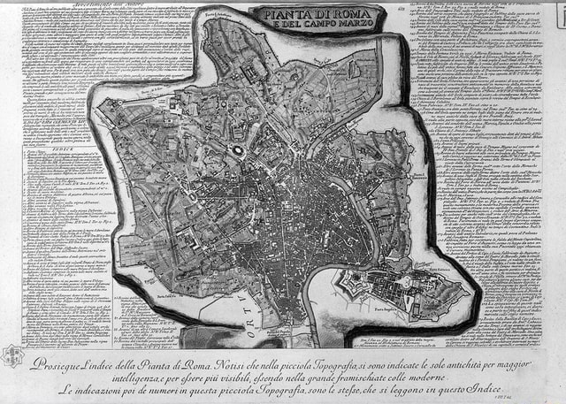 Piranesi's engraving of the map of Rome is incredible. It fully ...