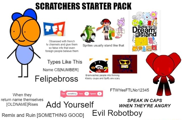 SCRATCHERS STARTER PACK Sprites usually stand like that Types Like This ...