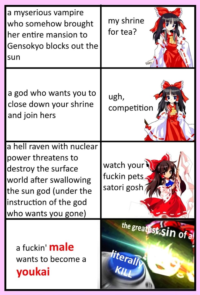 A myserious vampire who somehow brought her entire mansion to Gensokyo ...