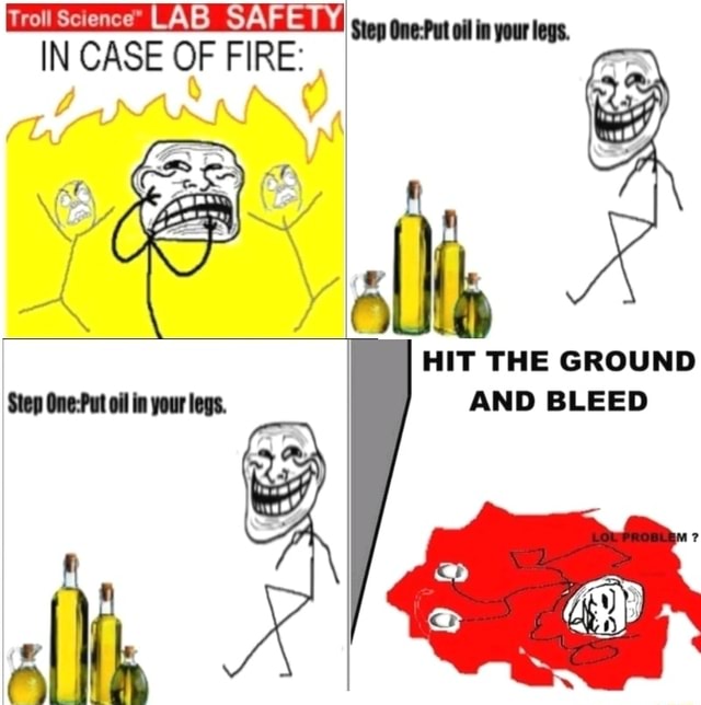 Troll Science" LAB SAFETY 6 HIT THE GROUND AND BLEED - iFunny