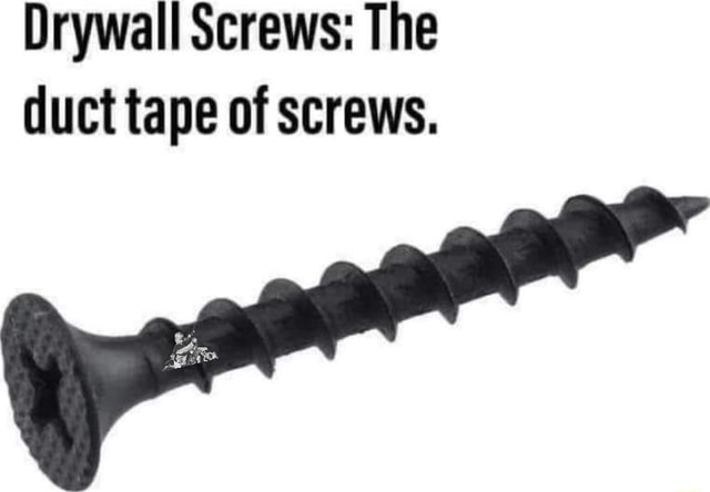Drywall Screws: The duct tape of screws. - iFunny