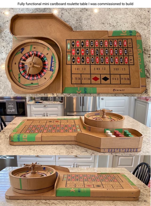 Fully functional mini cardboard roulette table I was commissioned to ...