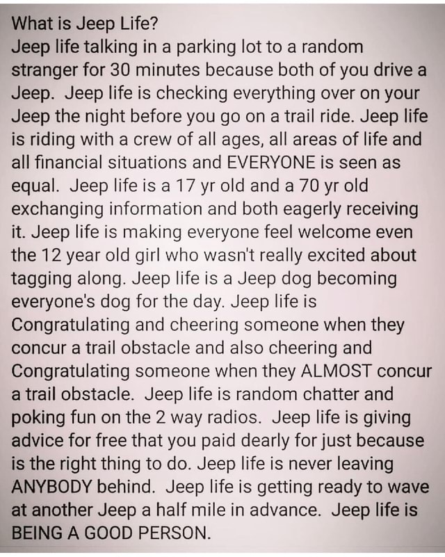 What is Jeep Life? Jeep life talking in a parking lot to a random ...