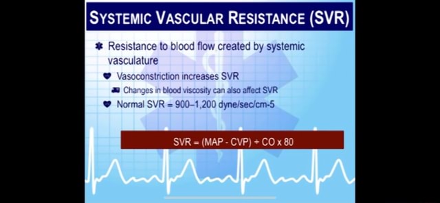 TEMIC VASCULAR RESISTANCE (SV Resistance to blood flow created by ...