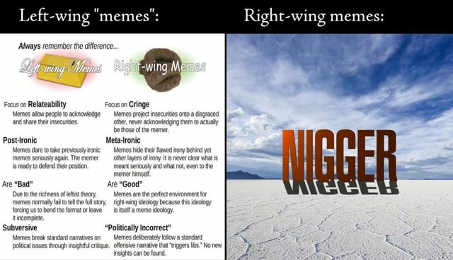 Left-wing "memes': wing memes: Always remember the difference... Right ...