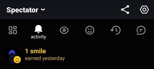 Spectator activity smile earned yesterday - iFunny