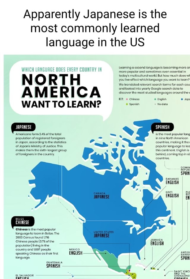 Apparently Japanese is the most commonly learned language in the US ...
