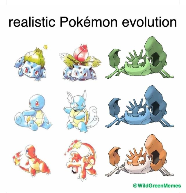 Realistic Pokemon evolution @WildGreenMemes - )