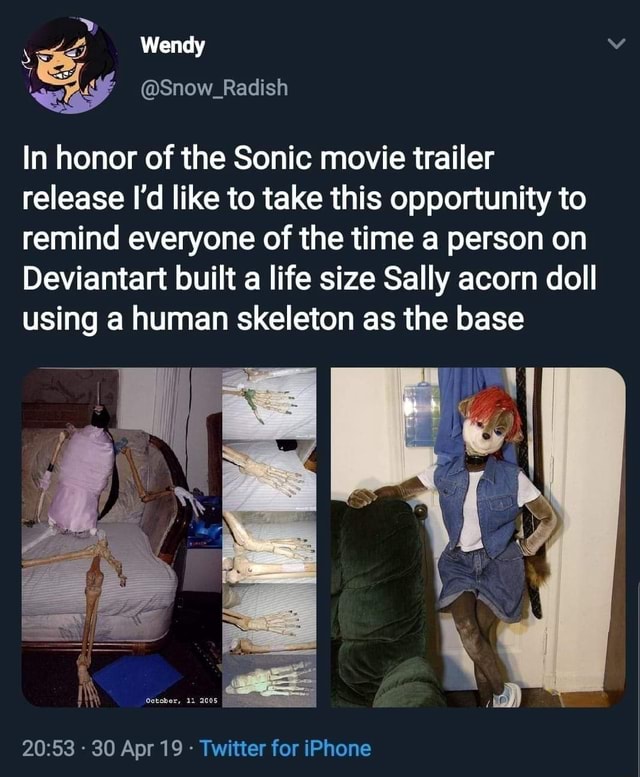 In honor of the Sonic movie trailer release I'd like to take this ...