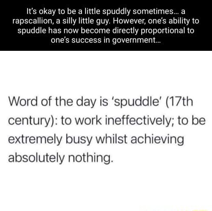 It's okay to be a little spuddly sometimes... a rapscallion, a silly ...