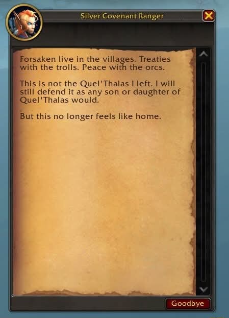 Silver Covenant Ranger forsaken live in the villages. Treaties ith the ...