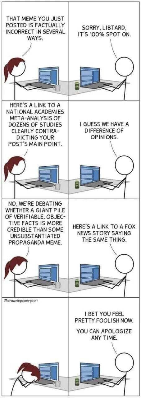 THAT MEME YOU JUST POSTED IS FACTUALLY INCORRECT IN SEVERAL WAYS. HERE ...