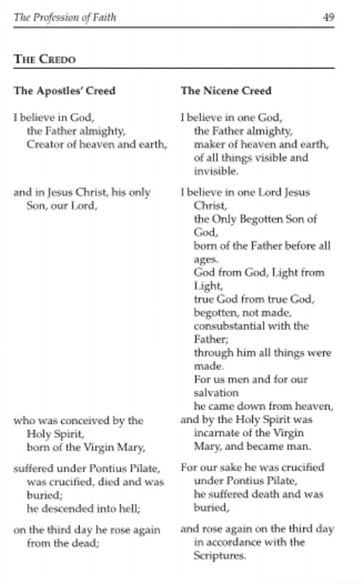 The Profession of Faith 49 Tue Crevo The Apostles' Creed The Nicene ...