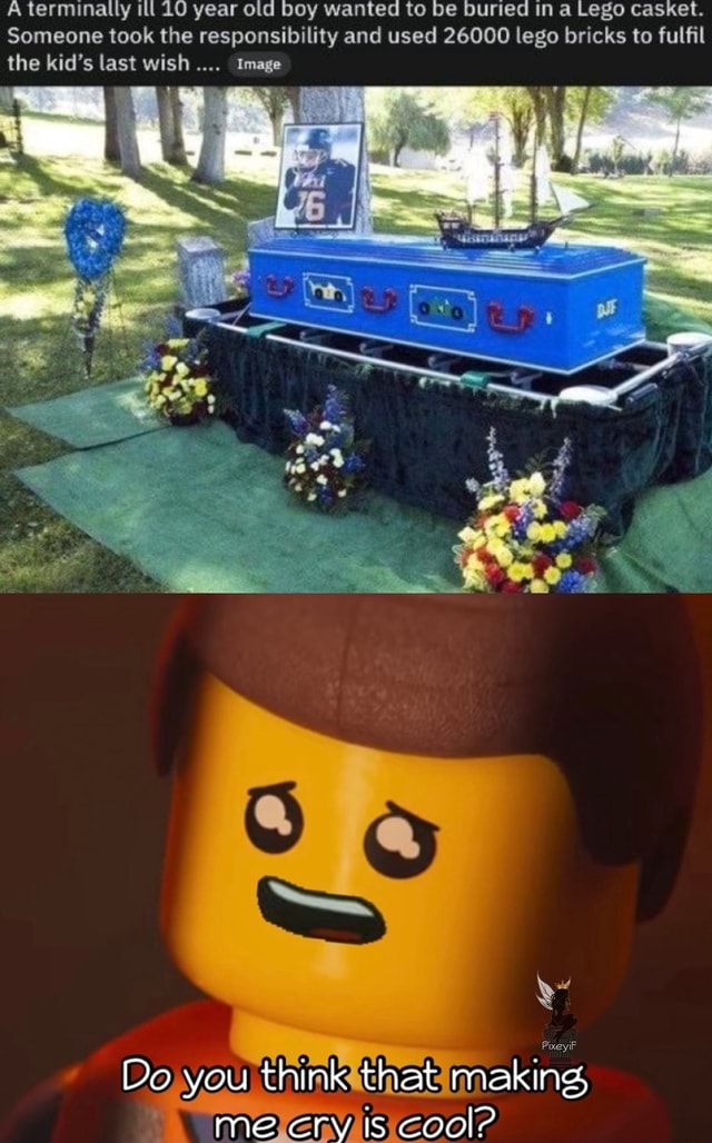 Terminally 10 year old boy wanted to be buried in a Lego casket ...