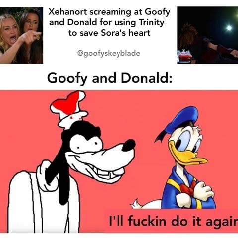 Xehanort screaming at Goofy and Donald for using Trinity to save Sara‘s ...
