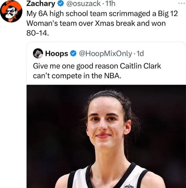 Zachary @ @osuzack 80-14. I My GA high school team scrimmaged a Big 12 ...