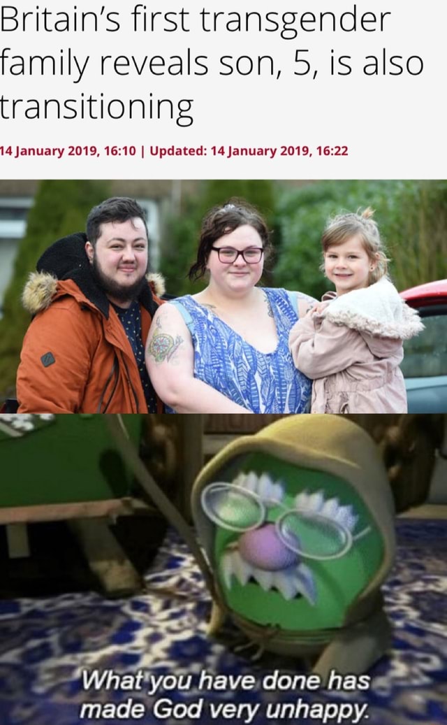 Britain's first transgender amily reveals son, 5, is also ransitioning ...