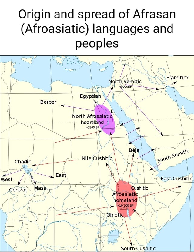 Origin and spread of Afrasan (Afroasiatic) languages and peoples ...