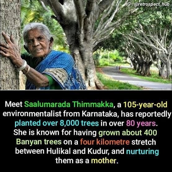 Meet Saalumarada Thimmakka, a 105-year-old environmentalist from ...