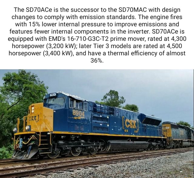 The SD70ACe is the successor to the SD70MAC with design changes to ...