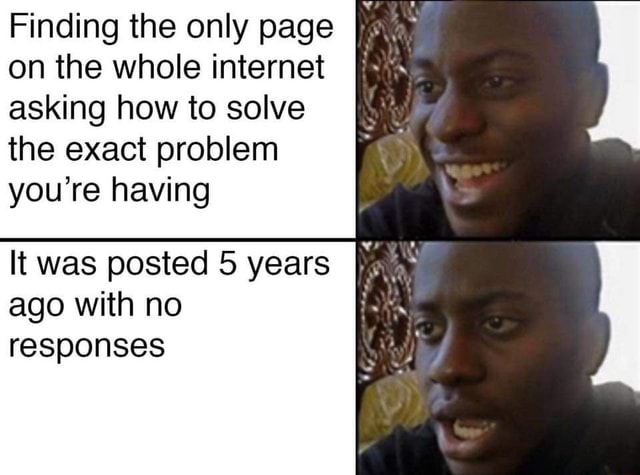 Finding the only page on the whole internet asking how to solve the ...