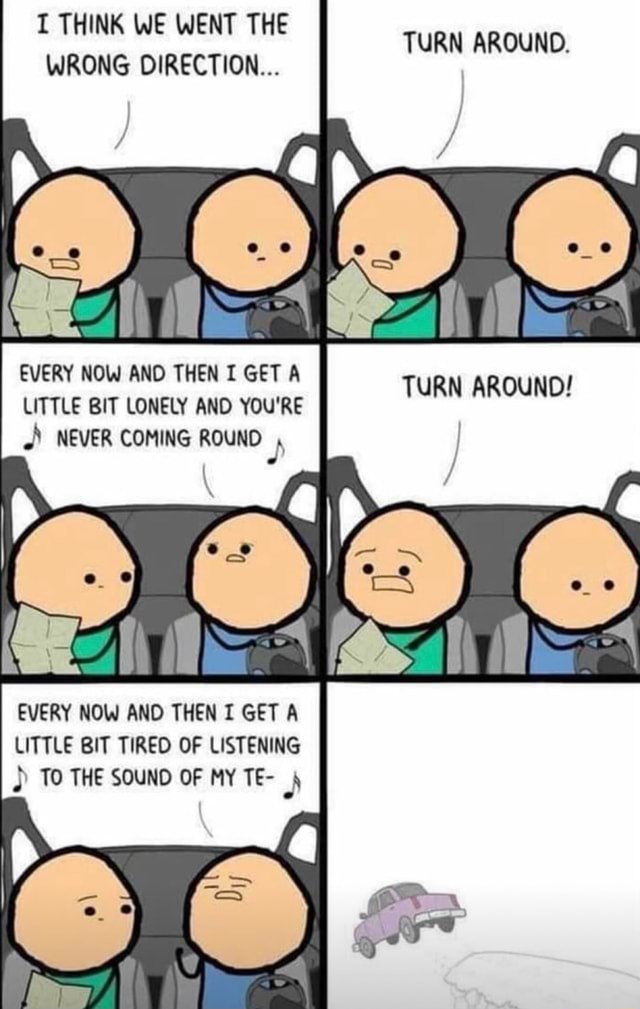 I THINK WE WENT THE TURN AROUND. WRONG DIRECTION... EVERY NOW AND THEN ...