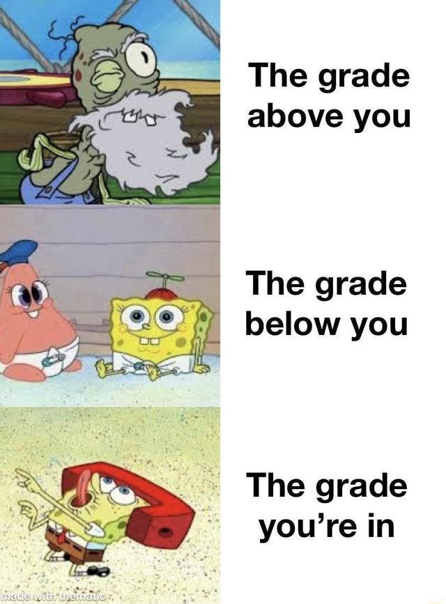 The grade above you The grade below you The grade you're in - iFunny