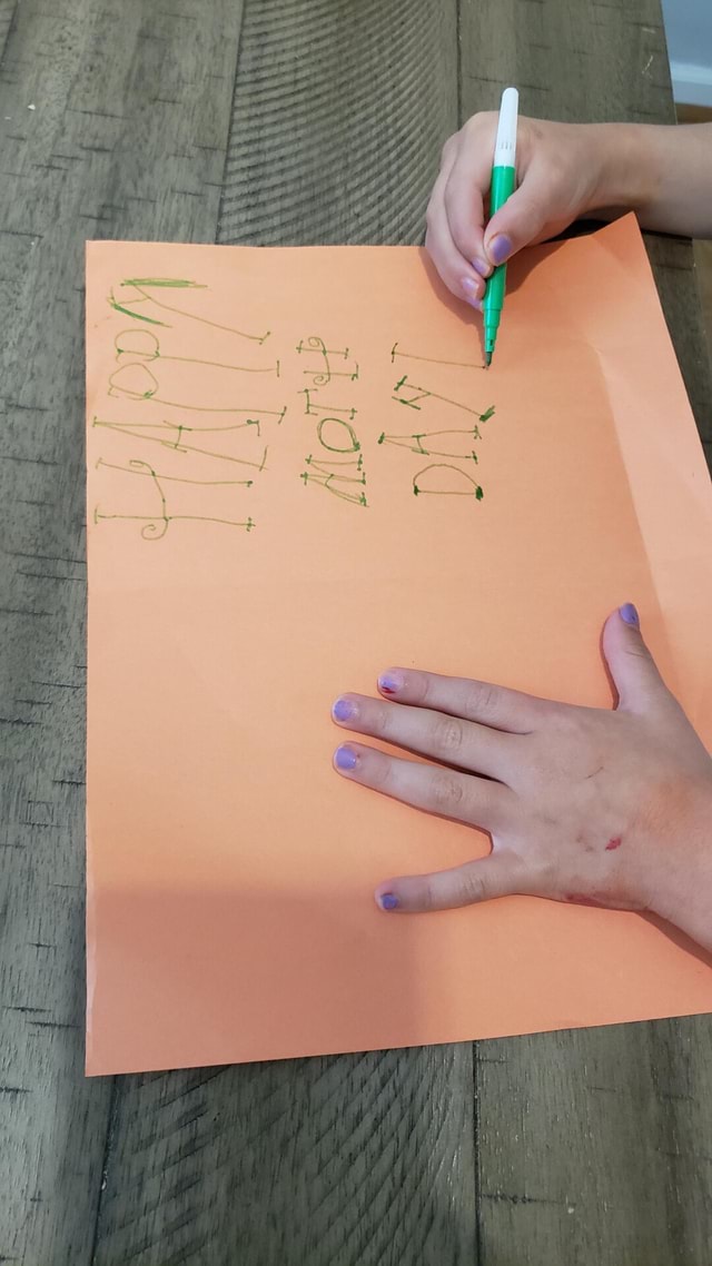 My oldest (6F) was drawing a card for Mothers Day for my wife, and she ...