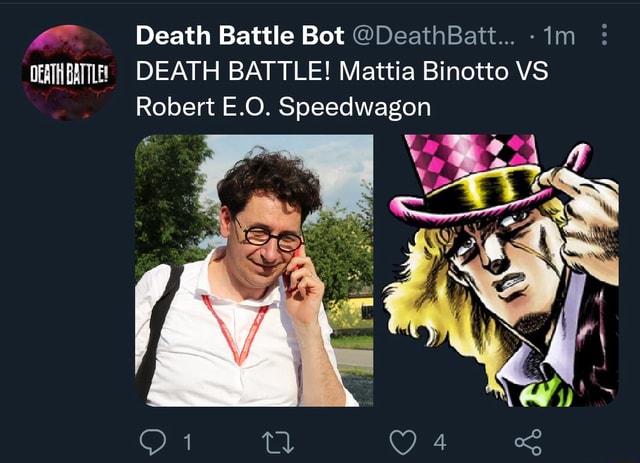 Death Battle Bot @DeathBatt... DEATH BATTLE! Mattia Binotto VS Robert E ...