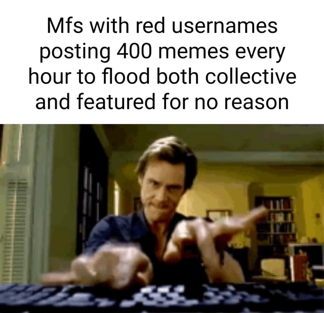 Mfs with red usernames posting 400 memes every hour to flood both ...
