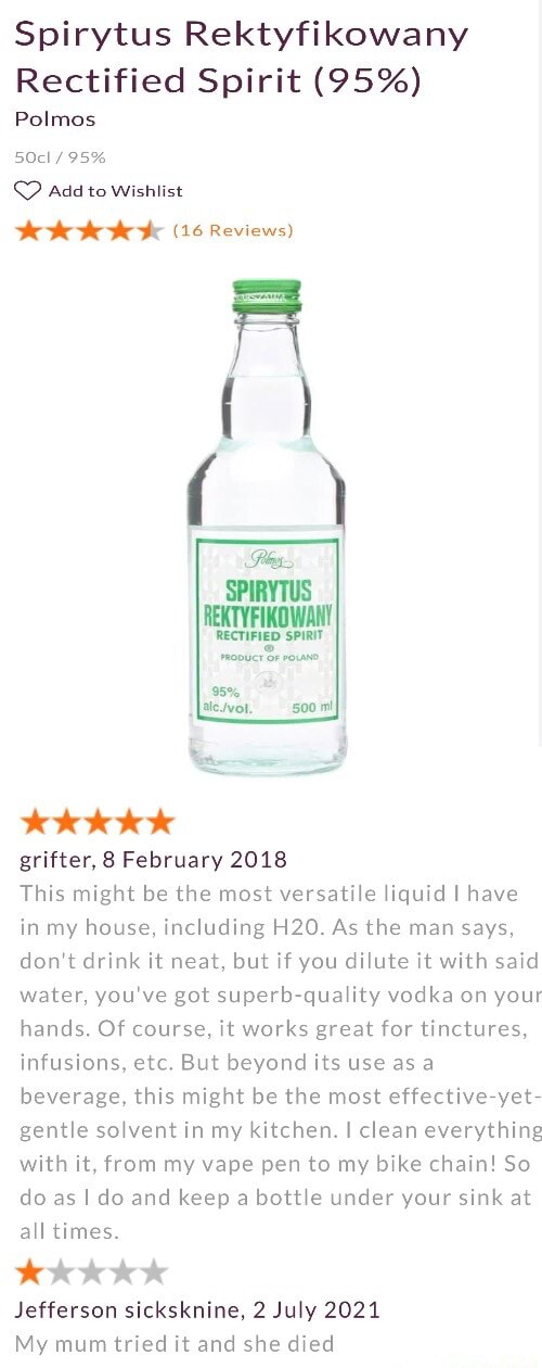 Spirytus Rektyfikowany Rectified Spirit (95%) Polmos 50cl / 95% Add to ...