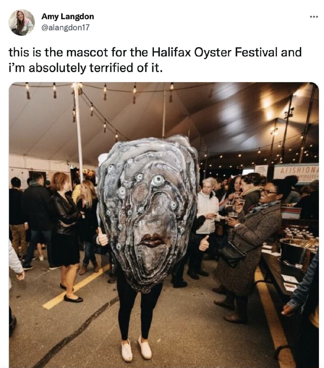 Amy Langdon @alangdoni7 this is the mascot for the Halifax Oyster ...